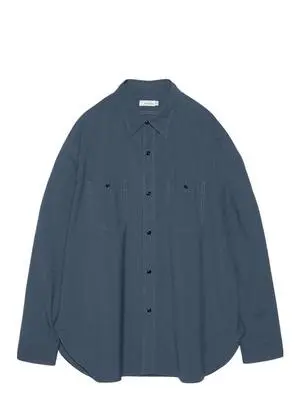 Nanamica Wool Blend Poplin Shirt - Blue