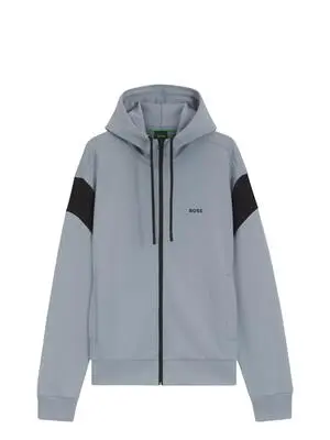Hugo Boss Long-sleeve Zip-up Hooded Sweatshirt - Grey