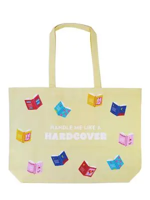 JOLLITY & CO Handle Me Like A Hardcover" Large Canvas Tote Bag - Assorted Pre-pack