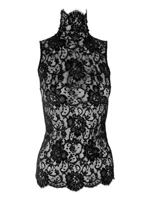 OSCARMORRIS Oscarmorris Désir Lace High Neck Sleeveless Blouse