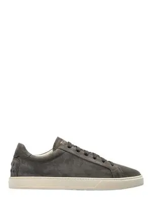 TOD'S TOD'S Grey Suede Lace-Up Low-Top Sneakers Gray