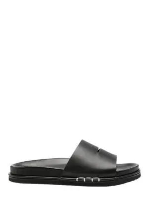 JW Anderson Leather Slides - Black