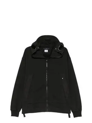 C.P. COMPANY Zip-up Goggle Detail Hoodie - Black