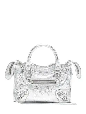 Balenciaga Metallic Lambskin Tote Bag - Silver