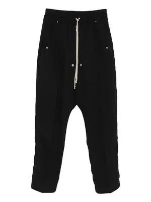 Rick Owens Drop Crotch Wool Trousers - Black