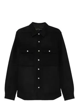 Rick Owens Rws Virgin Wool Shirt Jacket - Black
