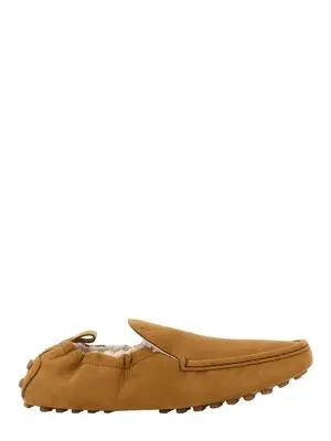 TOD'S Suede Shearling Loafers - Brown