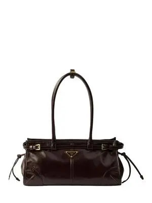 Prada Bonnie Medium Leather Handbag - Brown