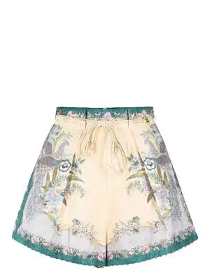 Zimmermann ZIMMERMANN Indra Tuck Linen Shorts Cream