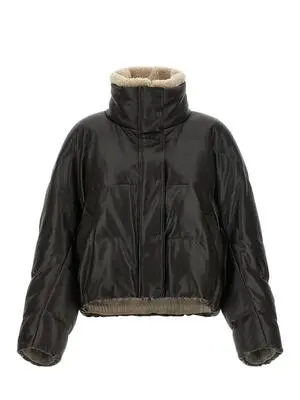 Brunello Cucinelli Padded Leather Jacket - Brown