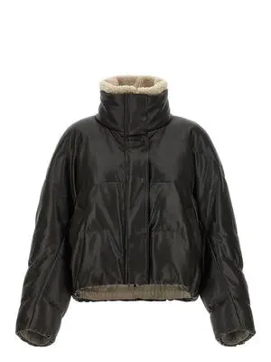 Brunello Cucinelli Padded Leather Jacket - Brown