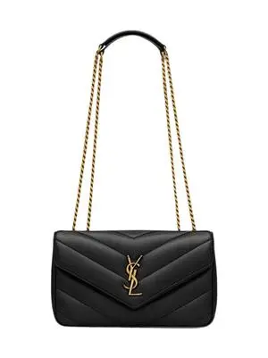 Saint Laurent Small Loulou Matelassé Lambskin Shoulder Bag - Black