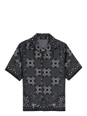 Amiri Ma Check Silk Camp Shirt - Black