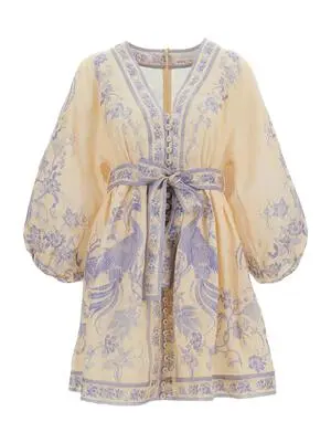 Zimmermann Indra Plunge Mini Dress - Multicolor