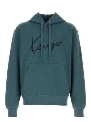 Kenzo Petrol Blue Cotton Sweatshirt - Silver