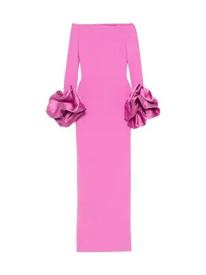 Solace London Talia Maxi Dress With Ruffle Cuffs - Multicolor