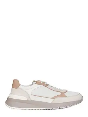 Brunello Cucinelli White Nubuck And Suede Panelled Sneakers - Multicolor
