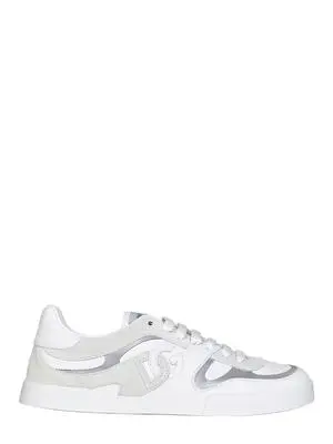 Dolce & Gabbana White And Ice Nappa Calfskin And Suede Portofino Sneakers - Multicolor