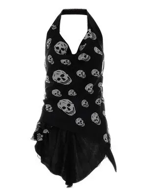 Alexander McQueen Printed Chiffon Halter Top - Multicolor