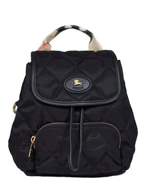 Burberry Quilted Nylon Horseshoe Mini Backpack With Equestrian Knight Design - Multicolor
