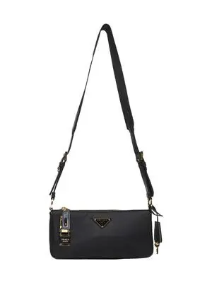 Prada Small Shoulder Bag With Zip And Padlock Fastening - Multicolor
