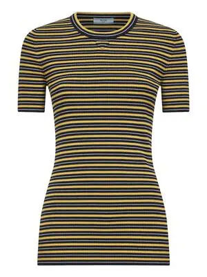 Prada Ribbed Knit Striped Sweater - Multicolor