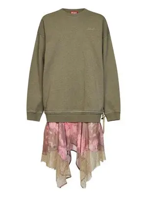 DIESEL® D-orely Sweatshirt Dress With Chiffon Skirt - Multicolor