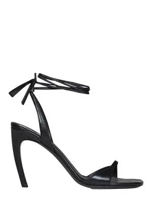 Attico THE ATTICO Black Nappa Leather Ora Sandals With Tie Fastening Multicolor