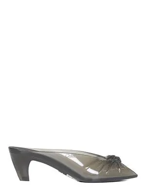 Chloé Ash Grey Jelly Mules With Bow Detailing - Multicolor