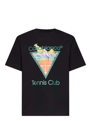 Casablanca Black Jersey Tennis Club Icon Pyramid Abduction T-shirt - Multicolor