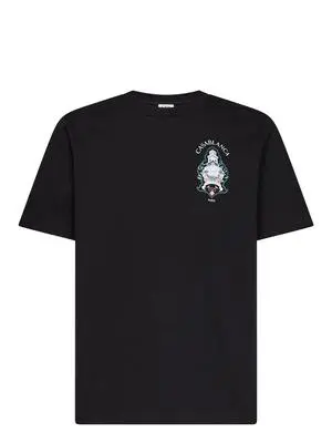 Casablanca Black Cotton Jersey Hotel Emblem T-shirt - Multicolor