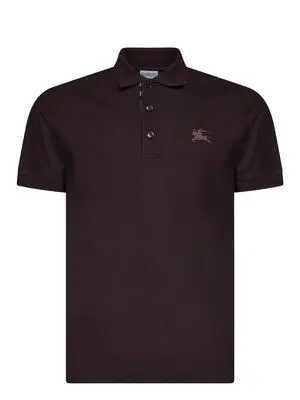 Burberry Clove Brown Cotton Pique Embroidered Polo Shirt - Multicolor