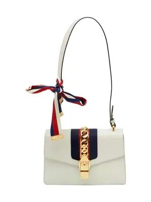 Gucci Sylvie Web Stripe Shoulder Bag - Neutrals