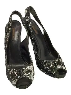 LOUIS VUITTON Liza Sequin-embellished Slingback Pumps - Black