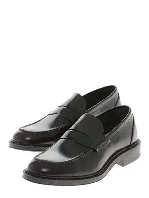 AMEDEO TESTONI Polished Leather Penny Loafers - Brown