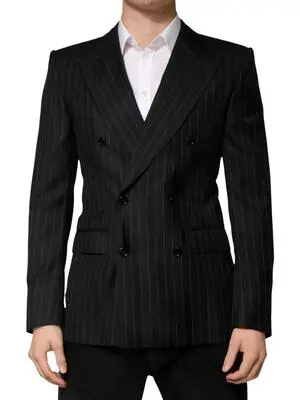 Dolce & Gabbana Pinstripe Double-breasted Blazer - Black