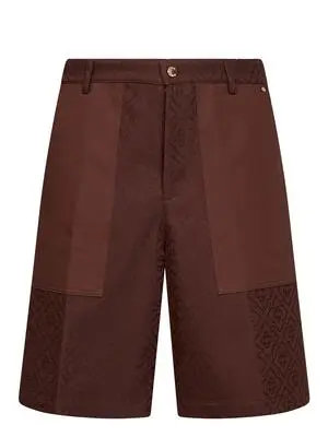 CASABLANCA Casablanca Dark Brown Cotton Monogram Cargo Shorts