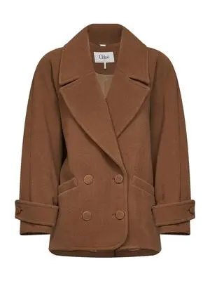 Chloé Double-breasted Wool Short Coat - Multicolor