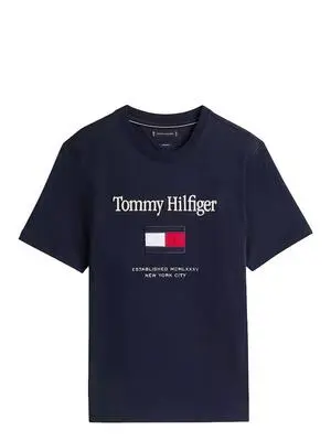 Tommy Hilfiger Logo-embroidered T-shirt - Blue