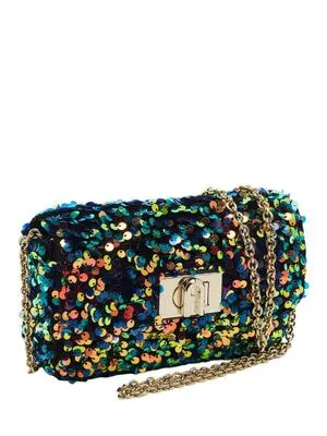 Furla 1927 Sequin Embellished Shoulder Bag - Black