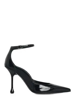 JIMMY CHOO Quinci Patent Leather Ankle Strap Pumps - Black