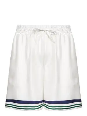 Casablanca Casablanca Silk Hotel Emblem Shorts Multicolor