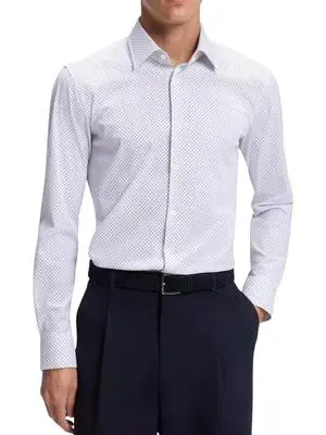 BOSS Slim-fit Shirt In Printed Performance-stretch Fabric