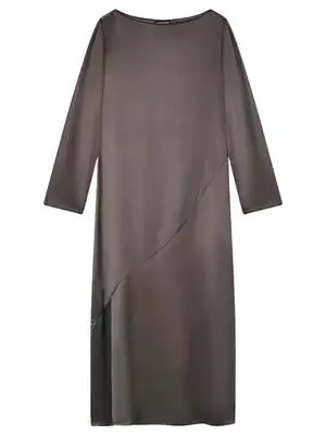 Emporio Armani Diagonal Seam Midi Dress - Brown
