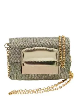 JIMMY CHOO Caro Clutch Bag With Glitter Detail - Gold