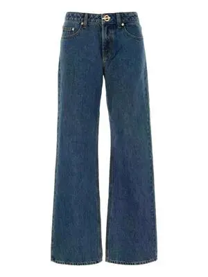 Cult Gaia Rosella Embroidered Wide Leg Jeans - Blue