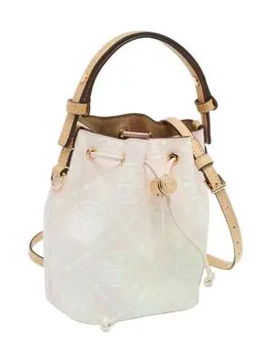 Tory Burch Tory Burch T Monogram Embossed Leather Bucket Bag Pink