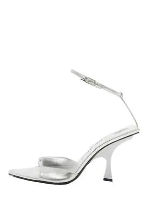 Attico Venus Ankle Strap Sandals - Silver