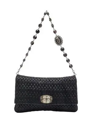 Miu Miu Crystal-embellished Shoulder Bag - Black