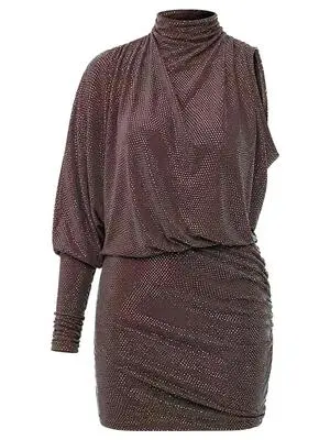 Alexandre Vauthier Rhinestone Embellished Draped Mini Dress - Red